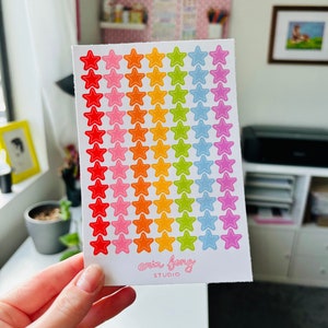 Rainbow Star Sticker Sheets | Journaling Stickers, Planner Stickers ...