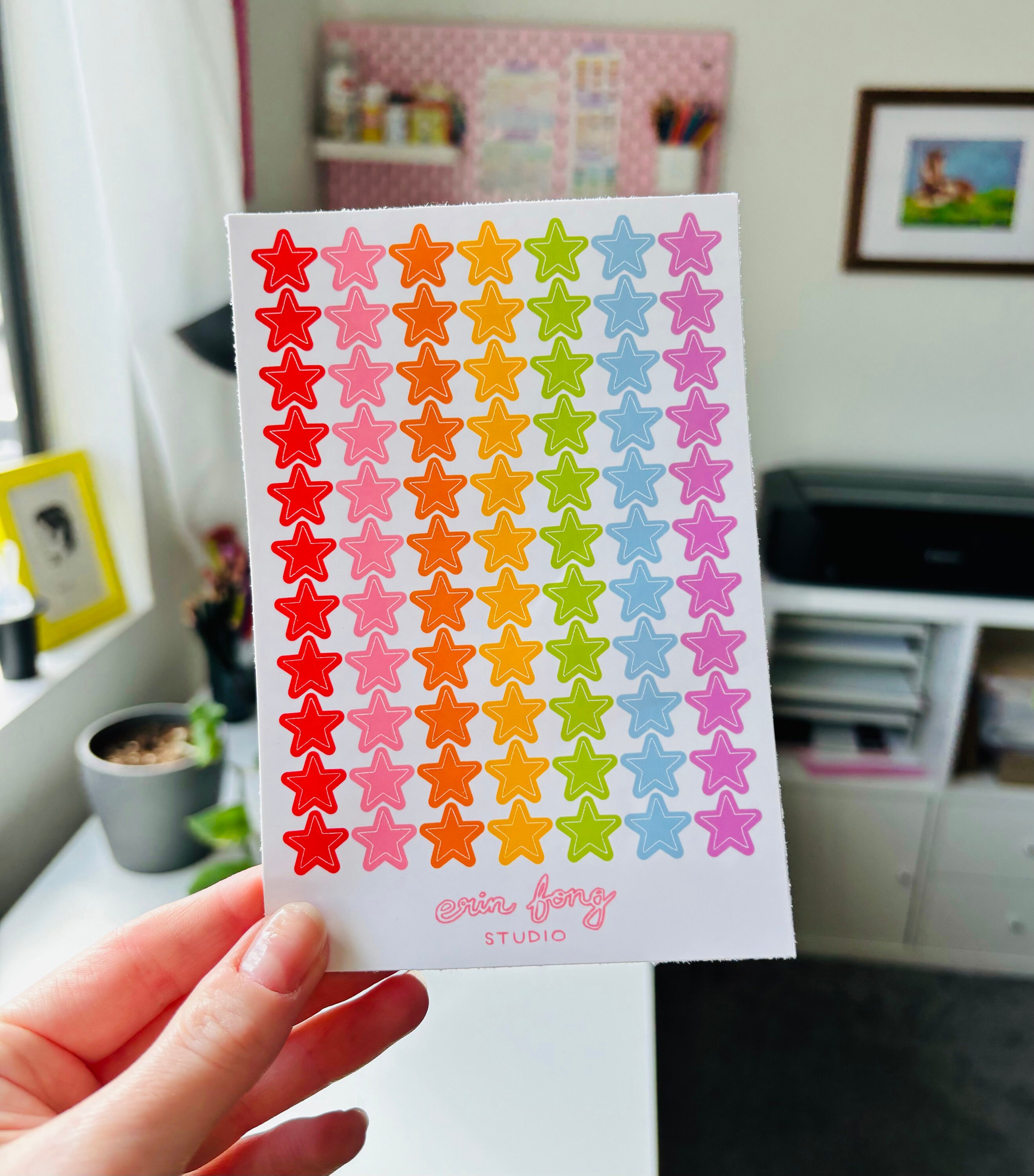 Rainbow Star Vinyl Sticker Sheet | Planner, Journal Stickers - Etsy