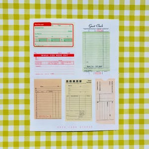 Matte Vintage Receipts Sticker Sheets | Pack of 4 | Journaling Stickers ...