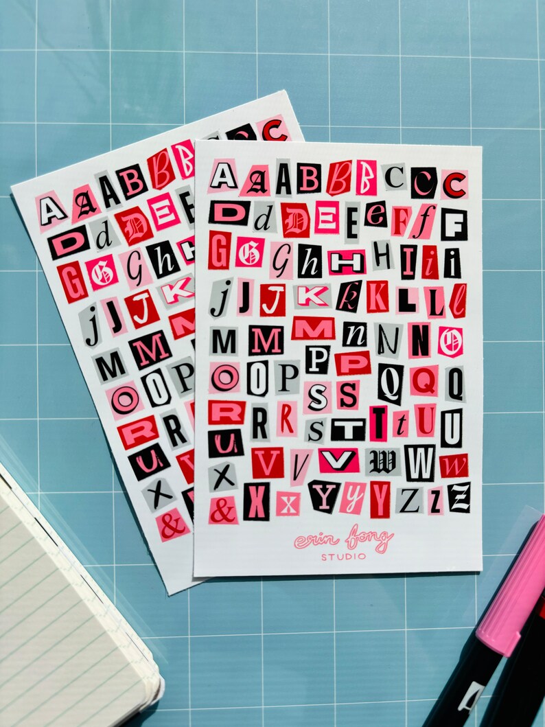 Ransom Note Letters Multicolor Deco Sticker Sheets - Etsy