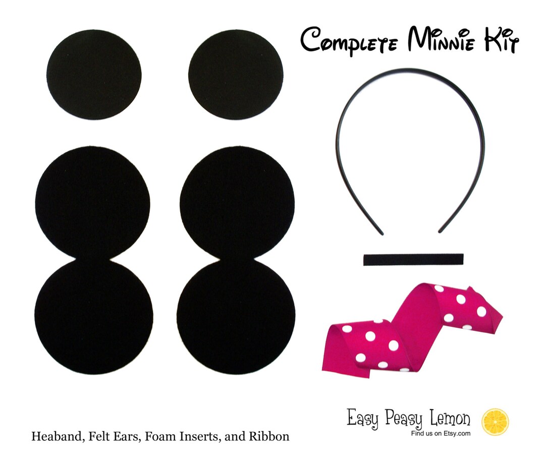 10 Minnie Mouse Ears Headband Craft Kit Do It Yourself - Etsy