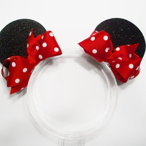 Glitter Minnie Mouse Ear Hair Barrettes or Clips - Etsy