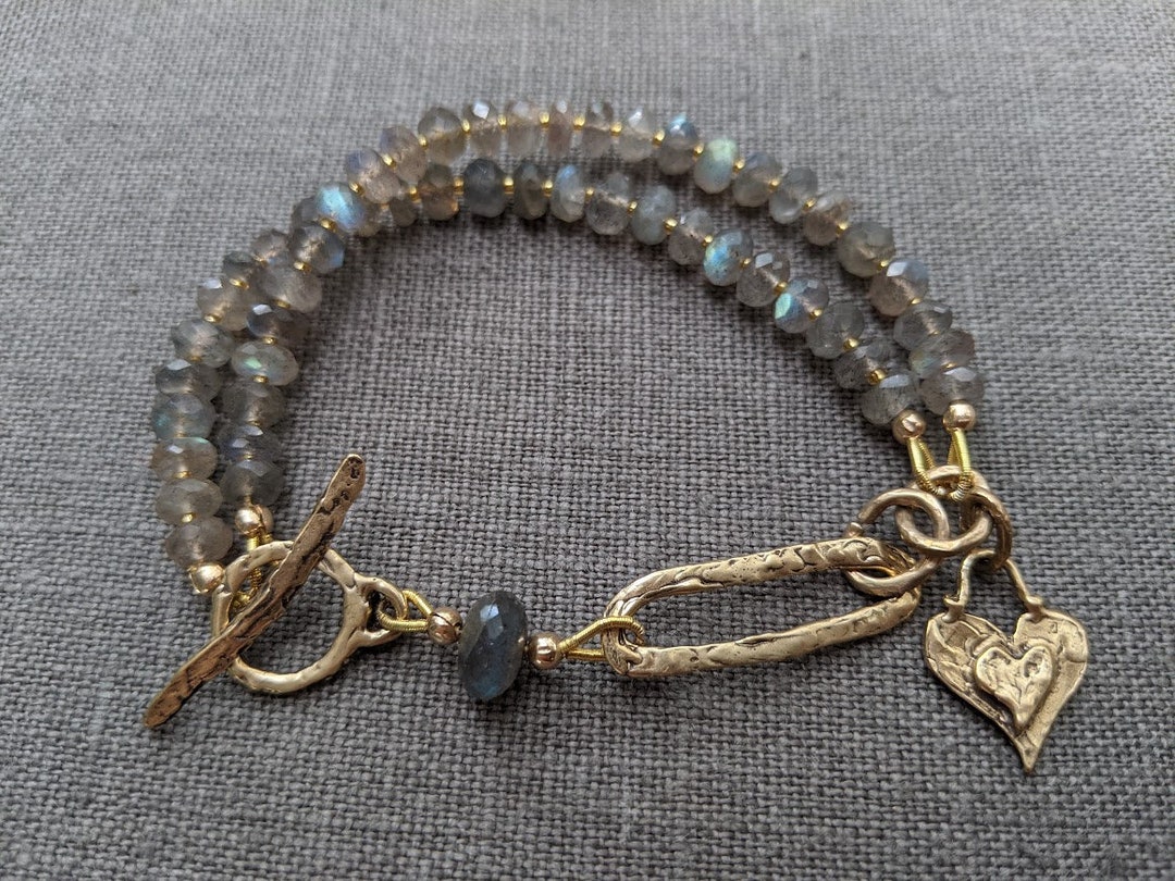 Labradorite Beaded Bracelet, Multi Strand, Artisan Jewelry - Etsy