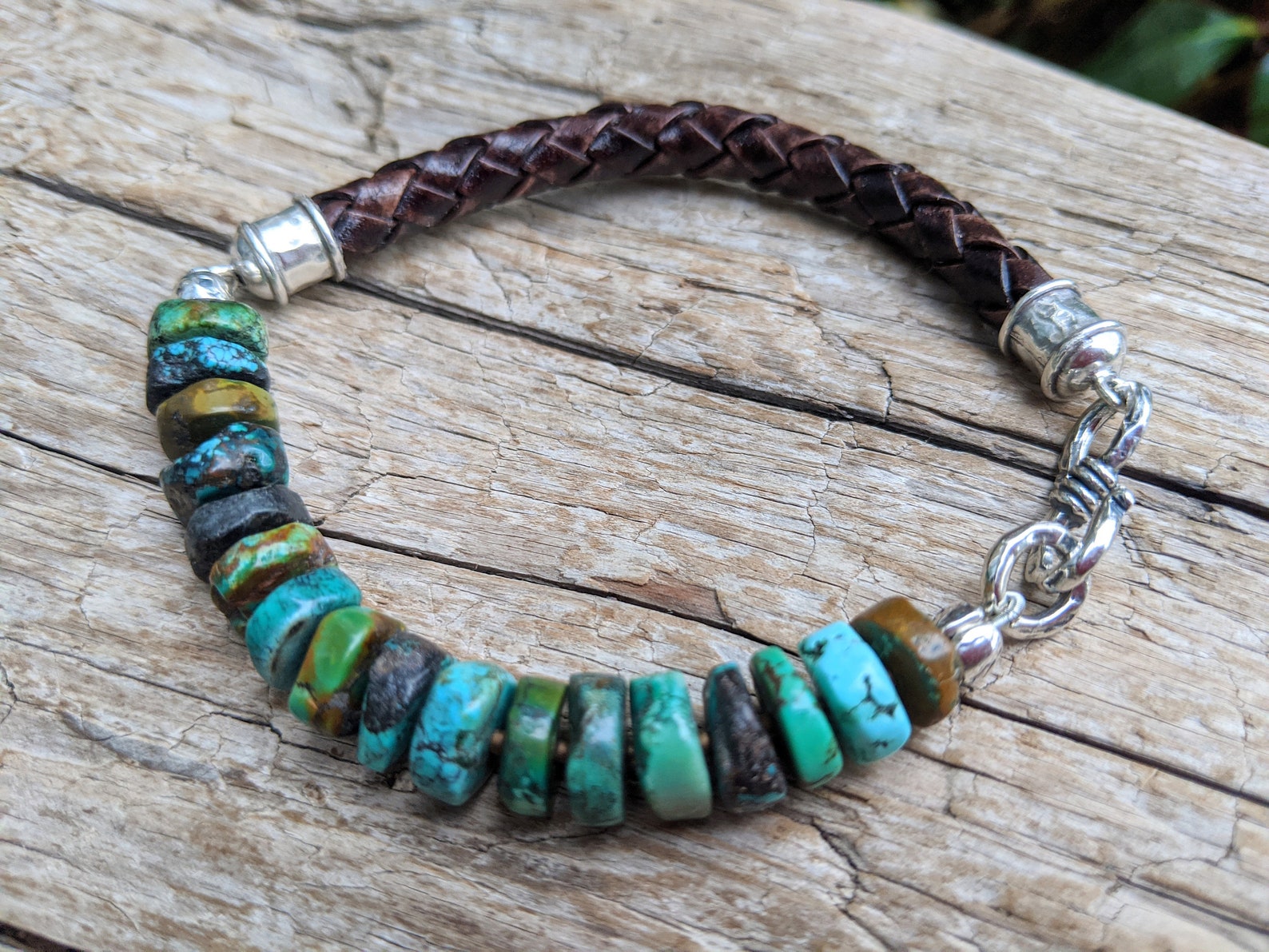 Genuine Turquoise Bracelet, Man Turquoise Bracelet, Men's Bracelet, Men ...