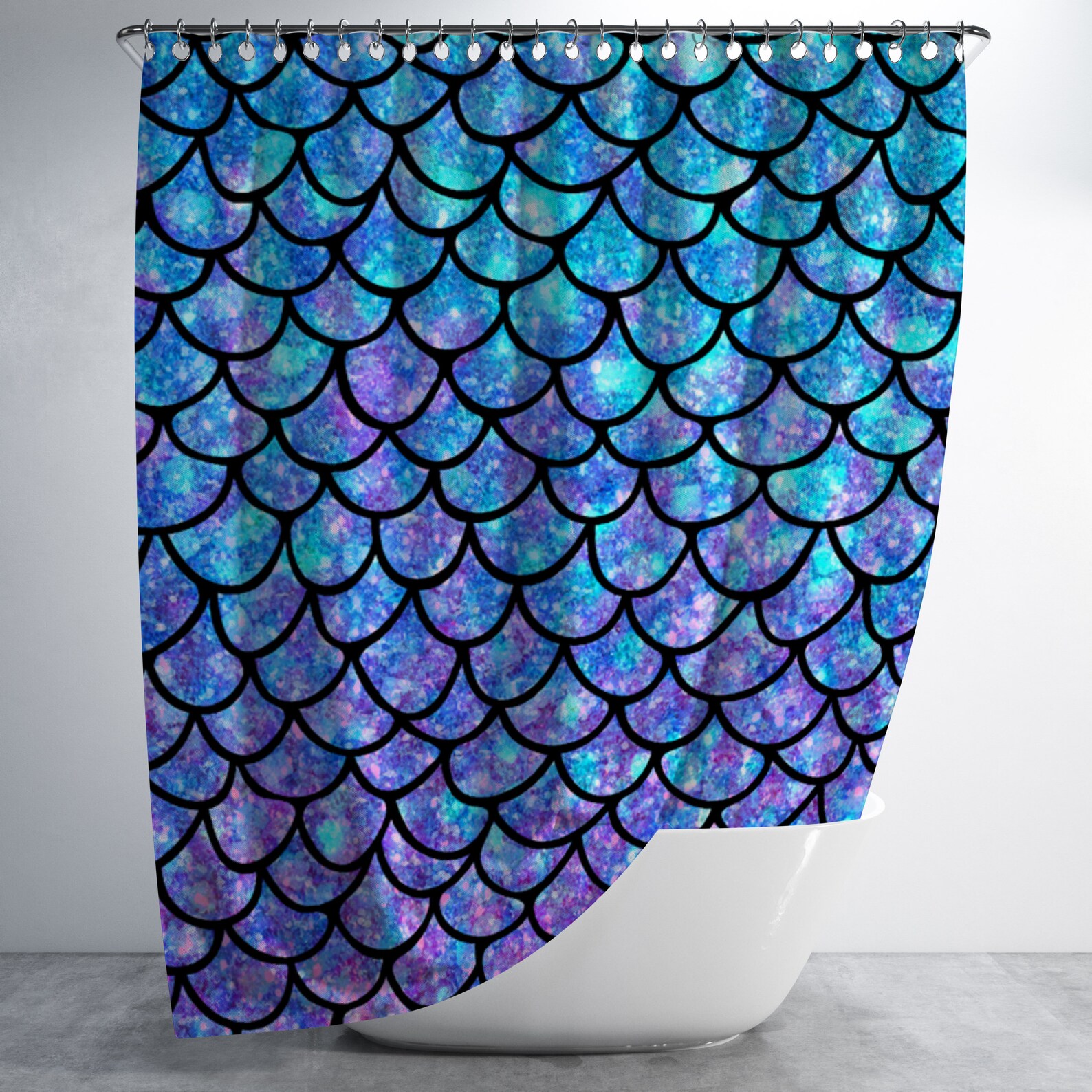 Mermaid Scale Shower Curtain Perfect For Ocean Theme Etsy
