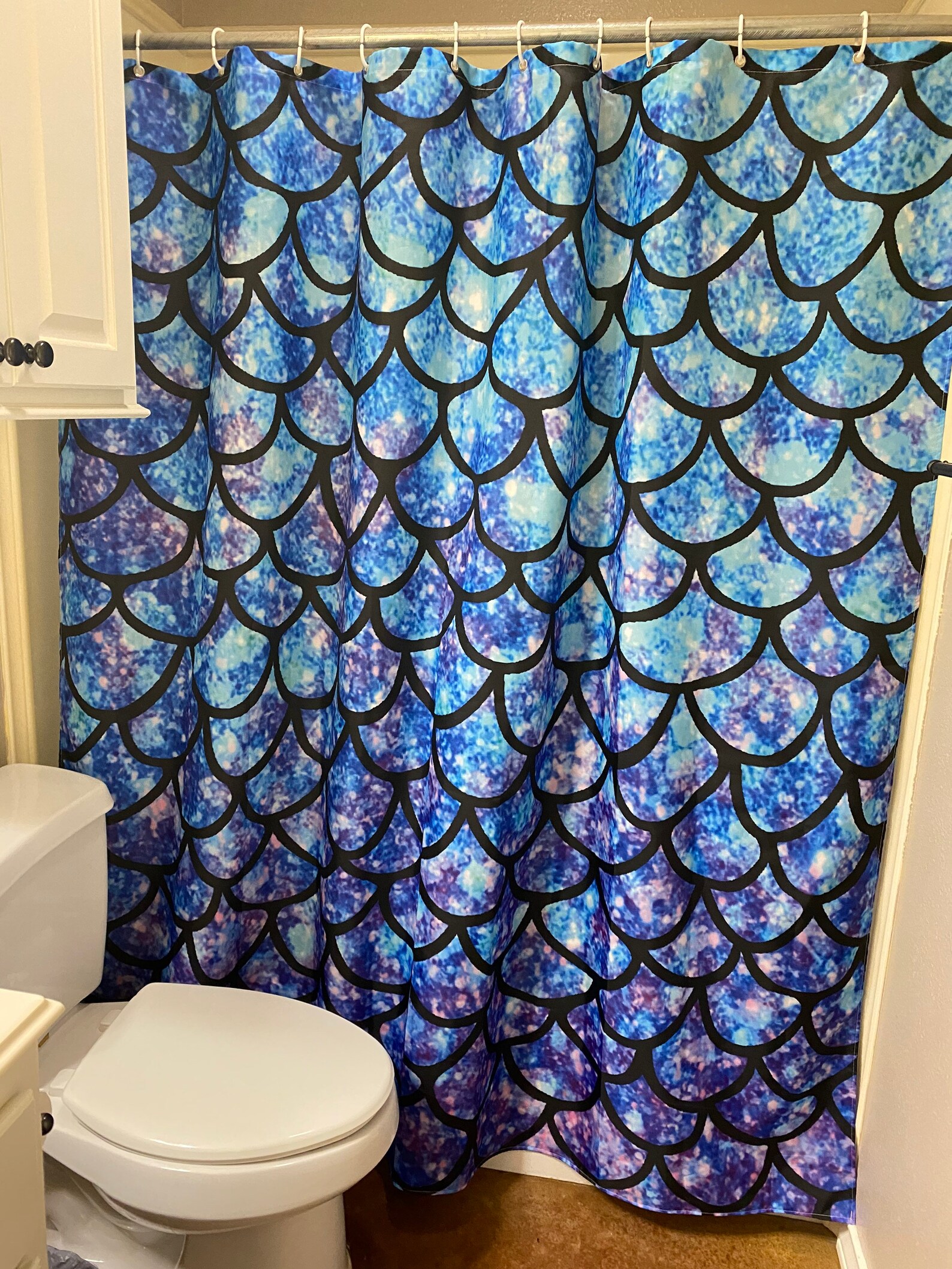 Mermaid Scale Shower Curtain Perfect For Ocean Theme Etsy