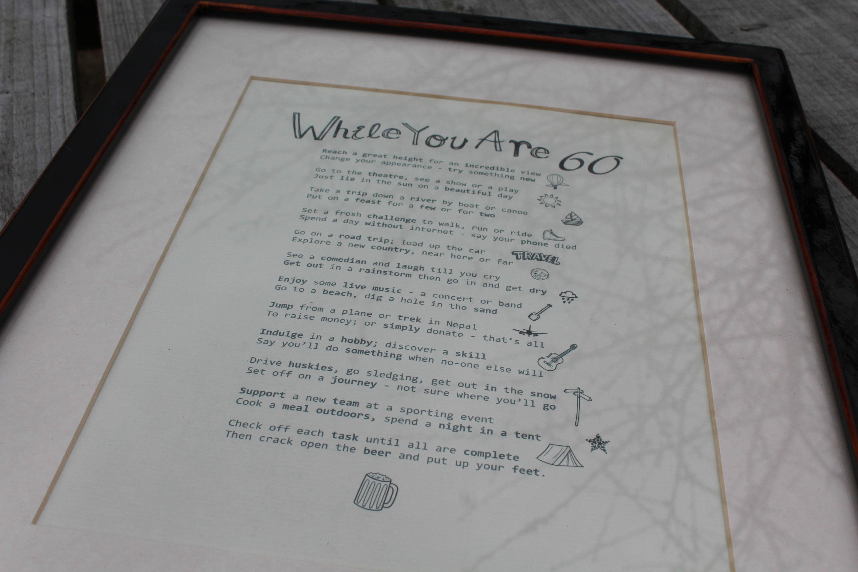60th BIRTHDAY Gift - A4 Personalised Poem Print - BUCKET LIST - Dad ...