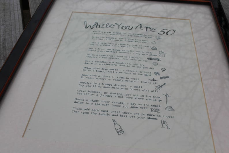 50th Female Birthday Gift A4 Digital Poem PDF INSTANT - Etsy