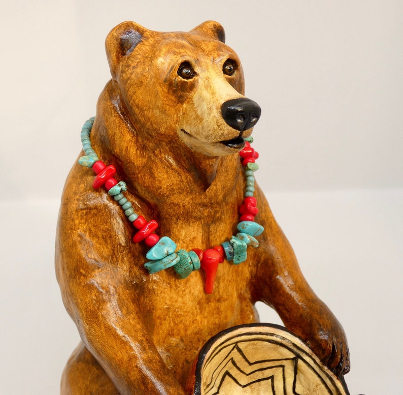 Grizzly Bear Original Clay Sculpture. Native American Inspired Pottery ...