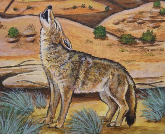 Original painting 'Coyote' Painting Art & Collectibles Acrylic etna.com.pe