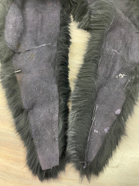 34’’ Genuine Navy Blue Shadow Fox Fur Collar Scarf Sh… - Gem