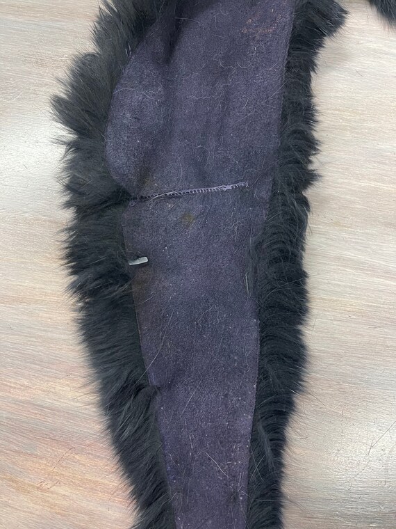 34’’ Genuine Navy Blue Shadow Fox Fur Collar Scarf Sh… - Gem