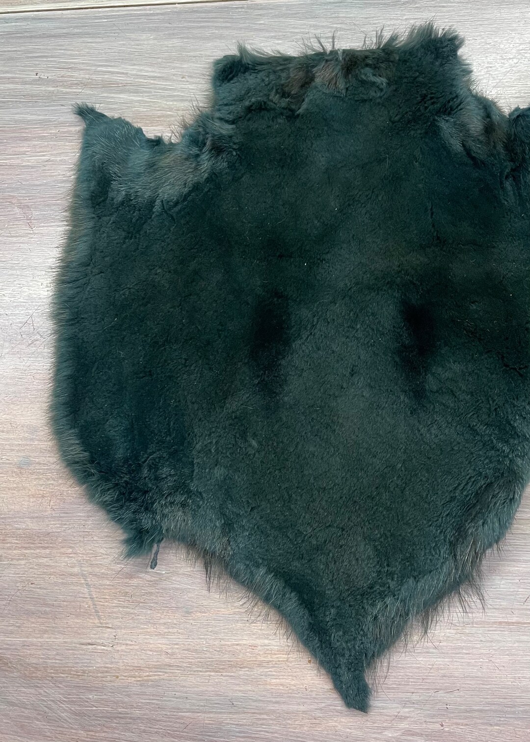 12’’ Green Sheared Muskrat Fur Skin Pelt Craft Scarf Winter Accessory ...