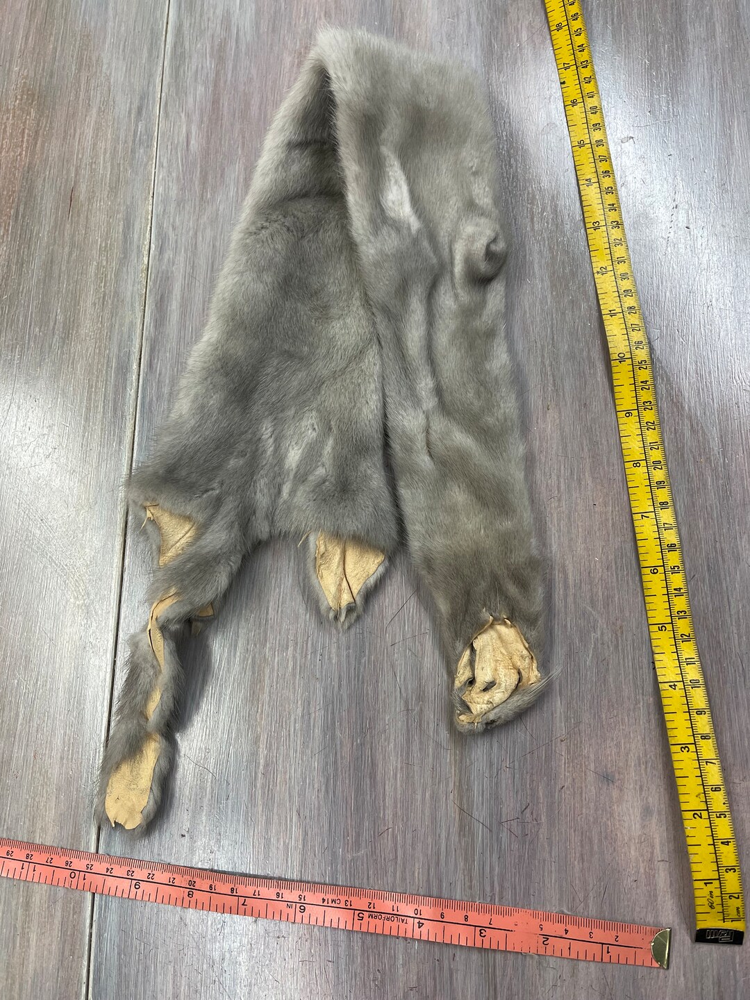 Gray Sapphire Mink Fur Skin Pelt Craft Scarf Winter Accessory Tail A-11 ...