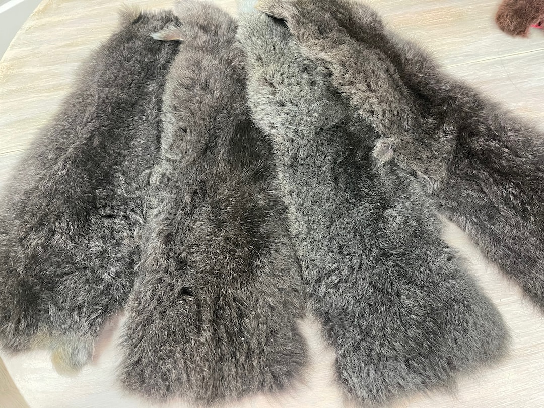 16‘’ Charcoal Opossum Fur Skin Pelt Craft Scarf Winter Accessory - Etsy