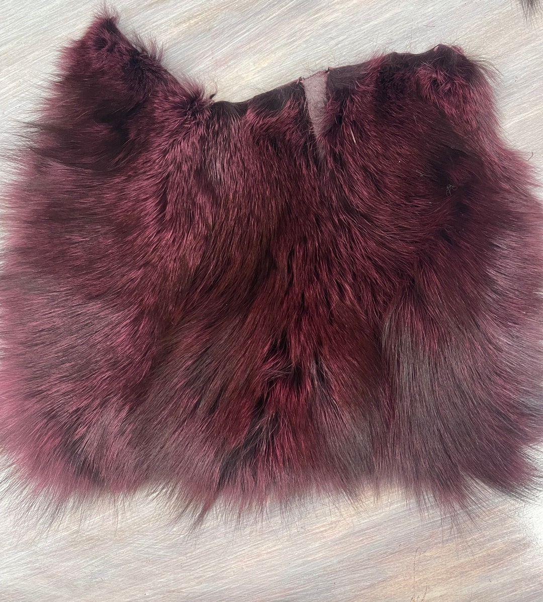 7’’ Genuine Burgundy Shadow Fox Fur Skin Piece Craft N.2 - Etsy