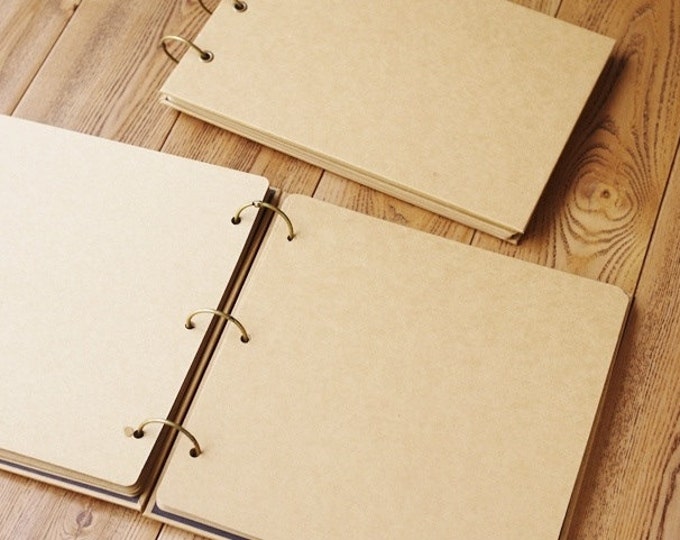 Square Ring Binder Kraft Scrapbook Album // 48 Pages // Folder Album ...
