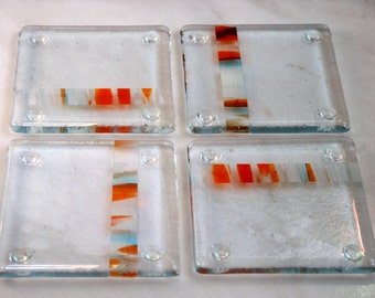 Glass coaster set | Etsy