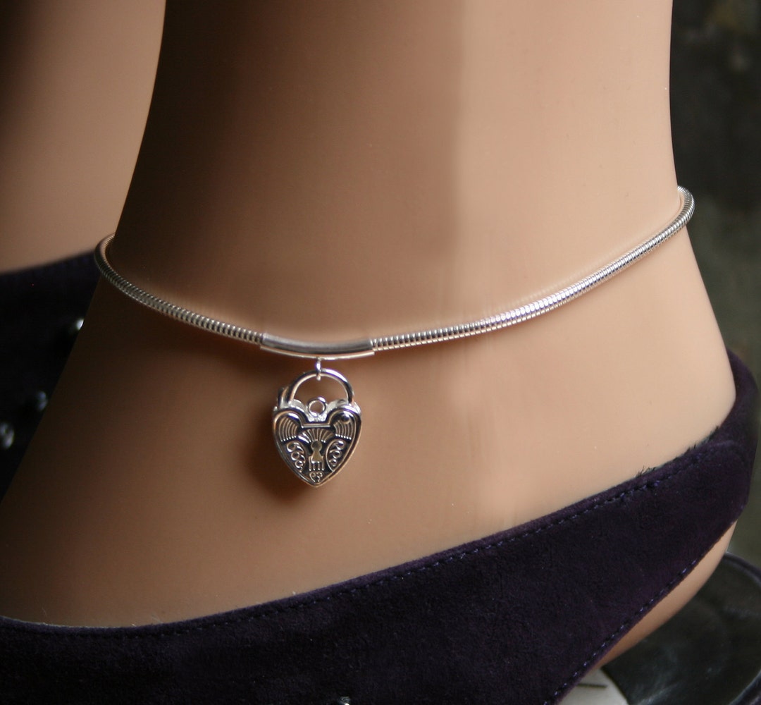 Discrete PERMANENTLY LOCKING Slave Ankle Chain Bracelet. Plain or Fancy ...