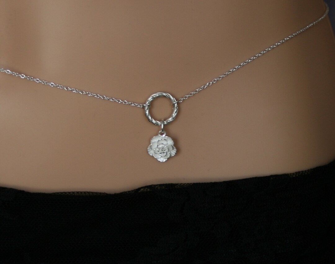 Camellia Discrete, Fancy O Ring Waist Chain. Sterling Silver. Eternity ...