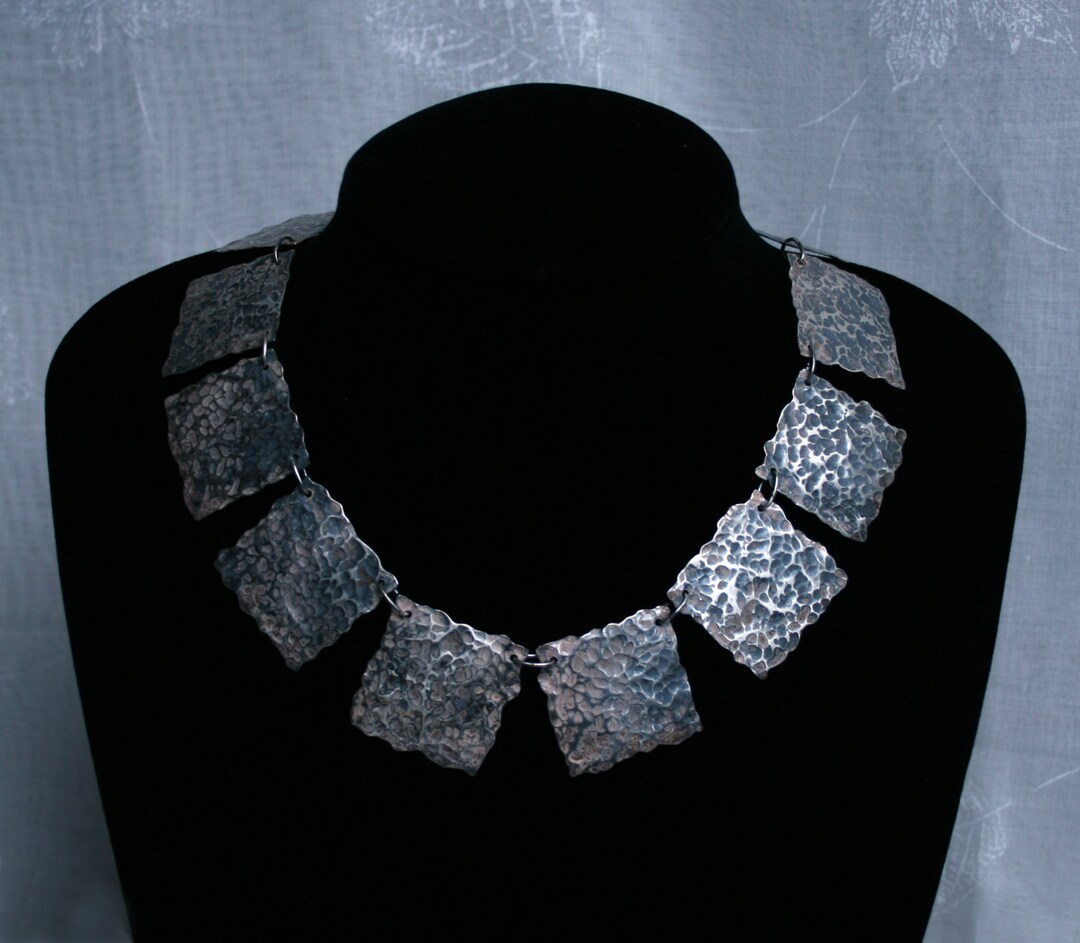 Traditionally Made 'cleo' Necklace. Hammered Finish With Patina. Fully ...