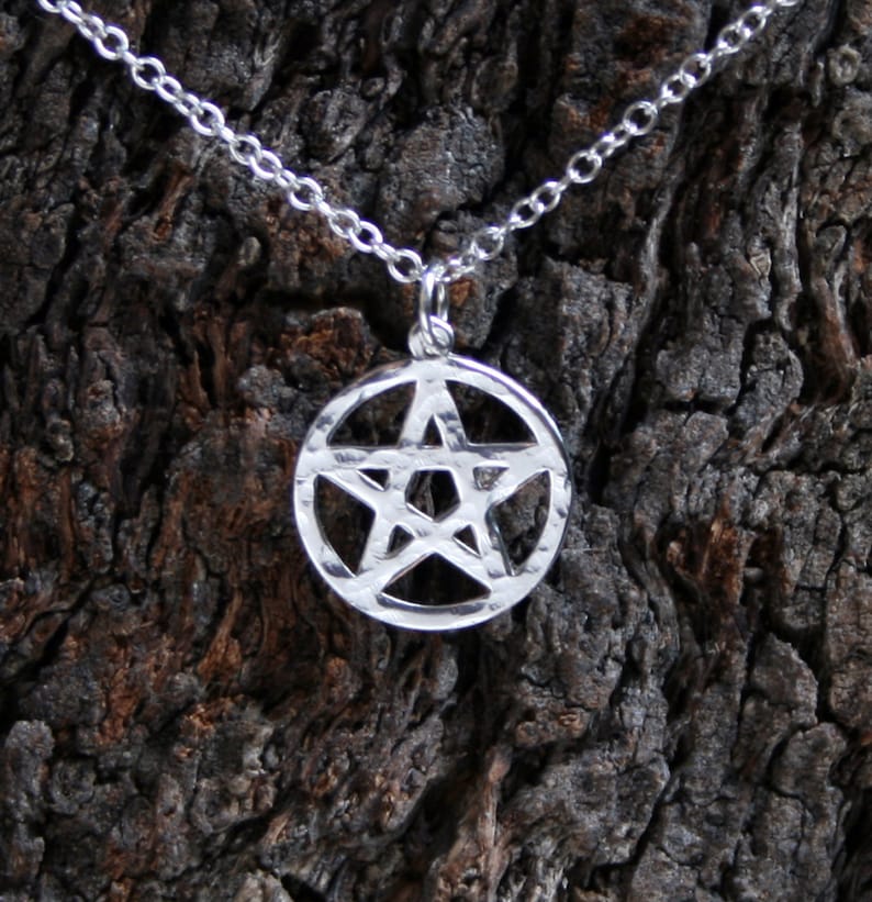 SMALL Pentacle Pendant Sterling Silver & Gemstone Pentagram. - Etsy UK