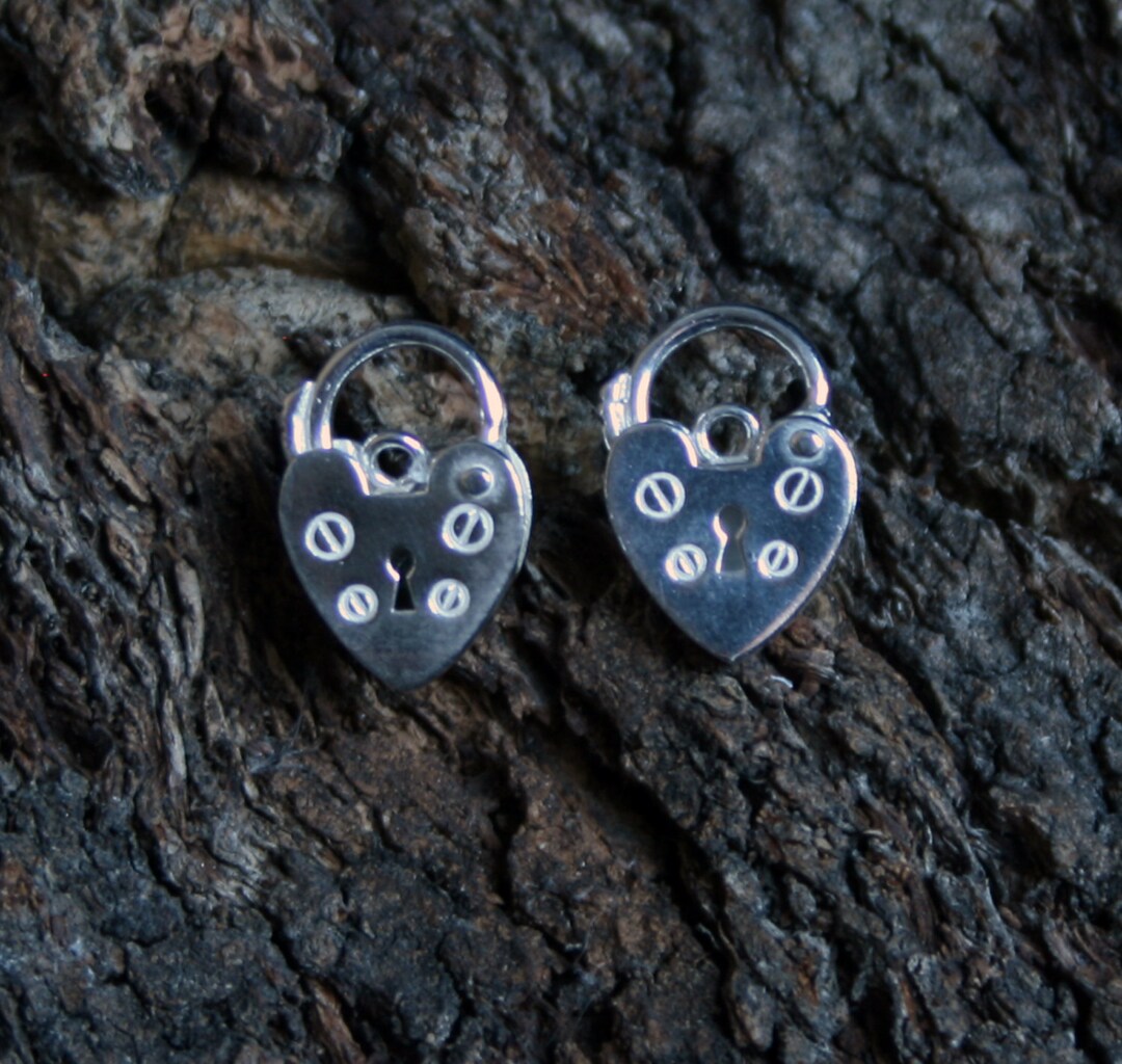 Discrete Unisex Slave Padlock Stud Earrings. Padlock BDSM Earring ...