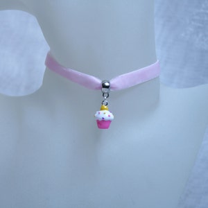 Handcrafted 'candied Cupcake' Choker. Enameled Cupcake on a Choice of ...