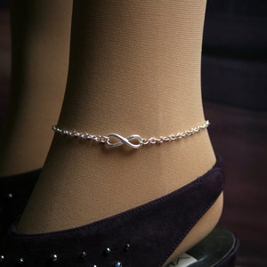 Infinity. PERMANENTLY LOCKING Slave Ankle Chain Bracelet. BDSM Anklet. Sterling Silver. Infinity ...