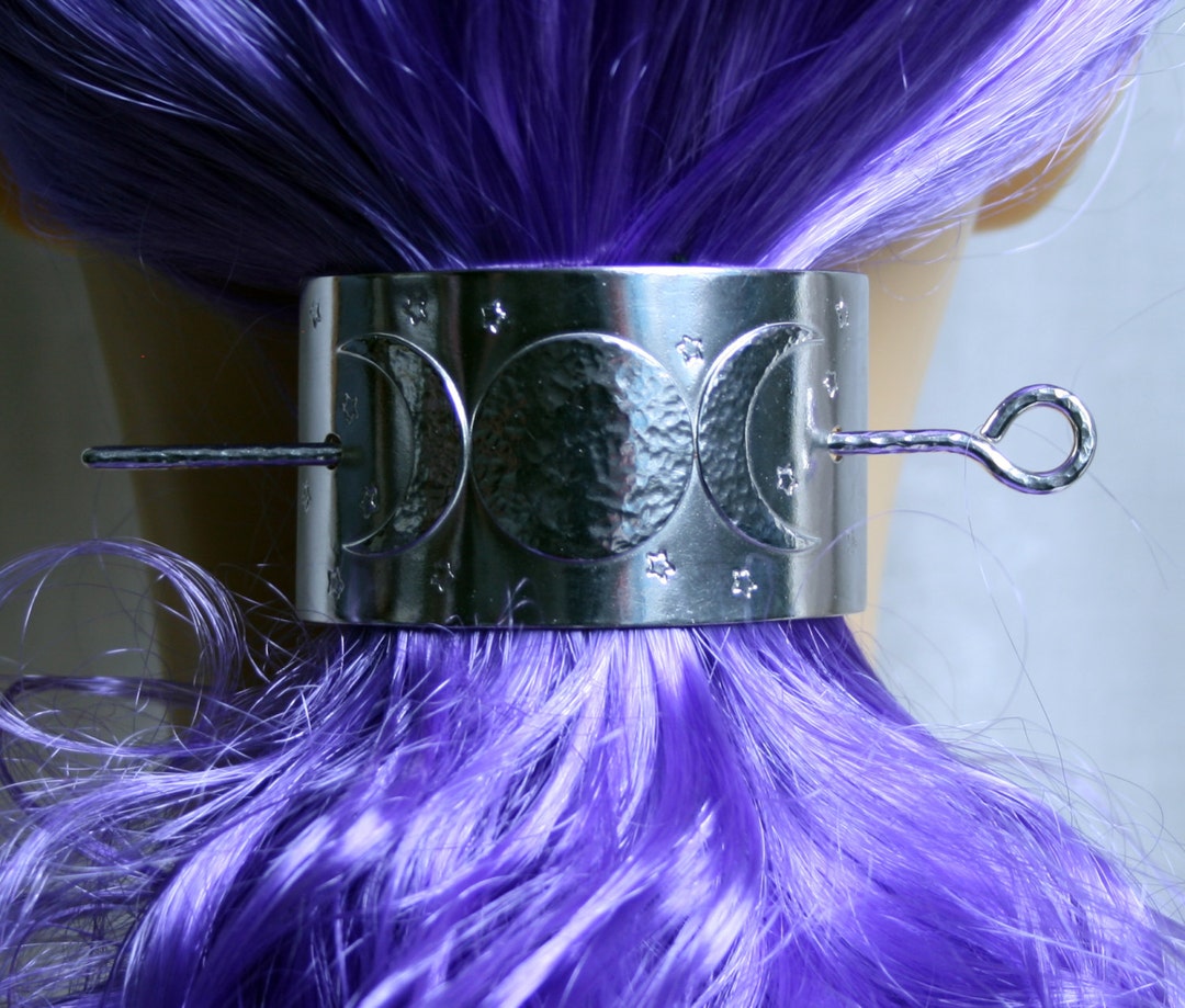Barrette 'triple Moon' Pony Tail Cover, Hair Clip, Hair Slide, Hair ...