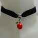 Handcrafted 'apple' Choker. Silver Plated Enameled Apple on a Wine ...