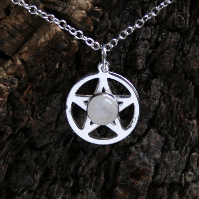 SMALL Pentacle Pendant Sterling Silver & Gemstone Pentagram. - Etsy UK