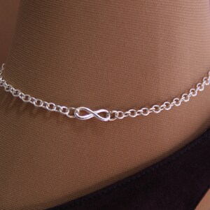 Infinity. PERMANENTLY LOCKING Slave Ankle Chain Bracelet. BDSM Anklet. Sterling Silver. Infinity ...
