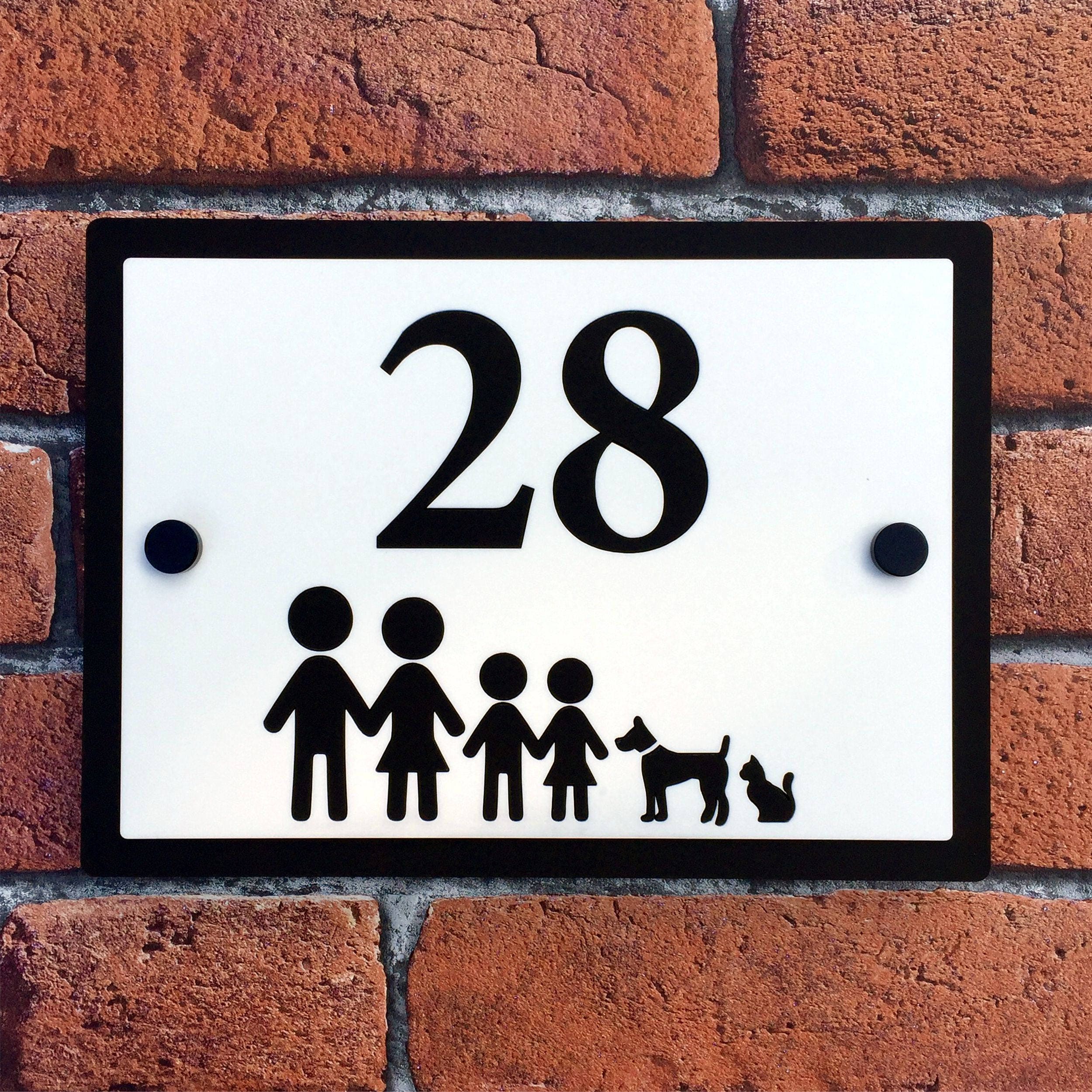 Personalised Stick Family House Number Plaque - Etsy