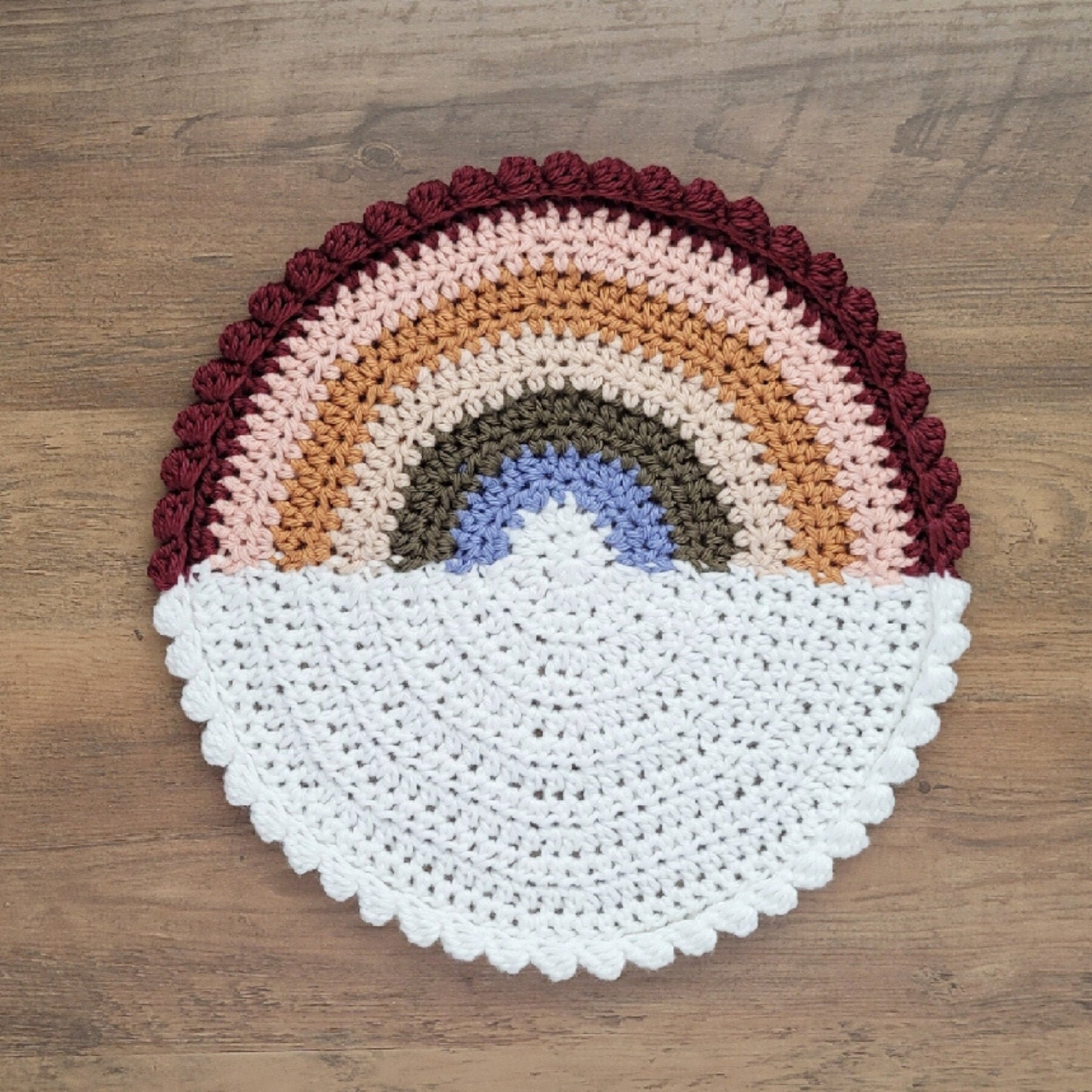 Rainbow Plant Coaster Pattern|crochet Plant Coaster|diy Coaster Pattern ...