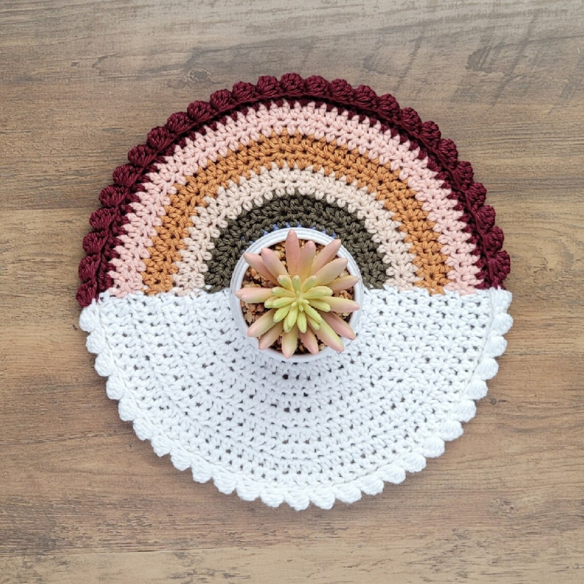 Rainbow Plant Coaster Pattern|crochet Plant Coaster|diy Coaster Pattern ...