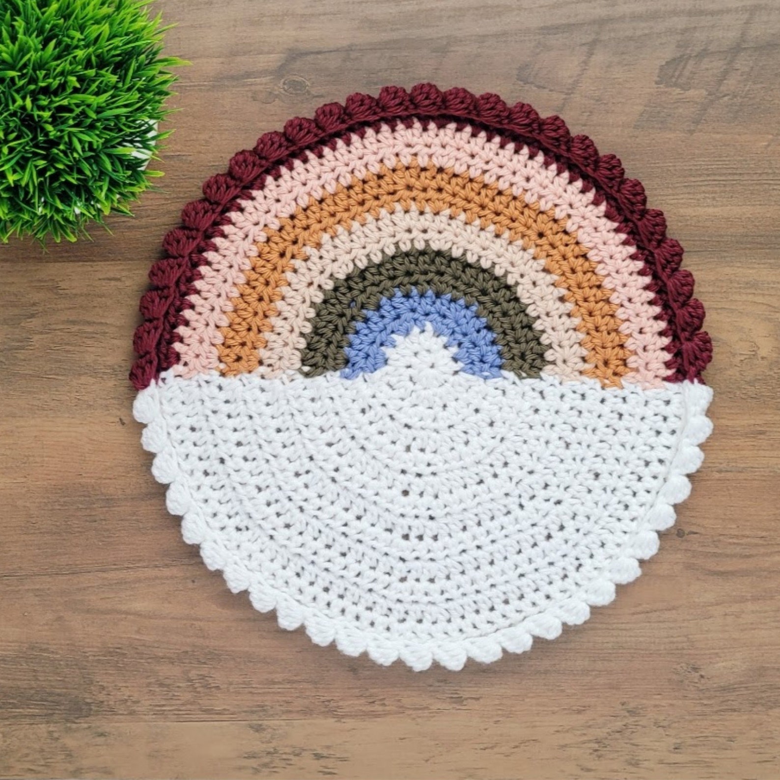 Rainbow Plant Coaster Pattern|crochet Plant Coaster|diy Coaster Pattern ...