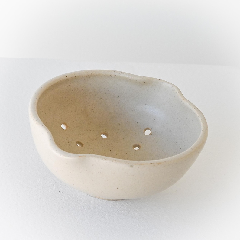 Rustic Ceramic Berry Bowl – Small Kitchen Colander – Handmade Fruit ...