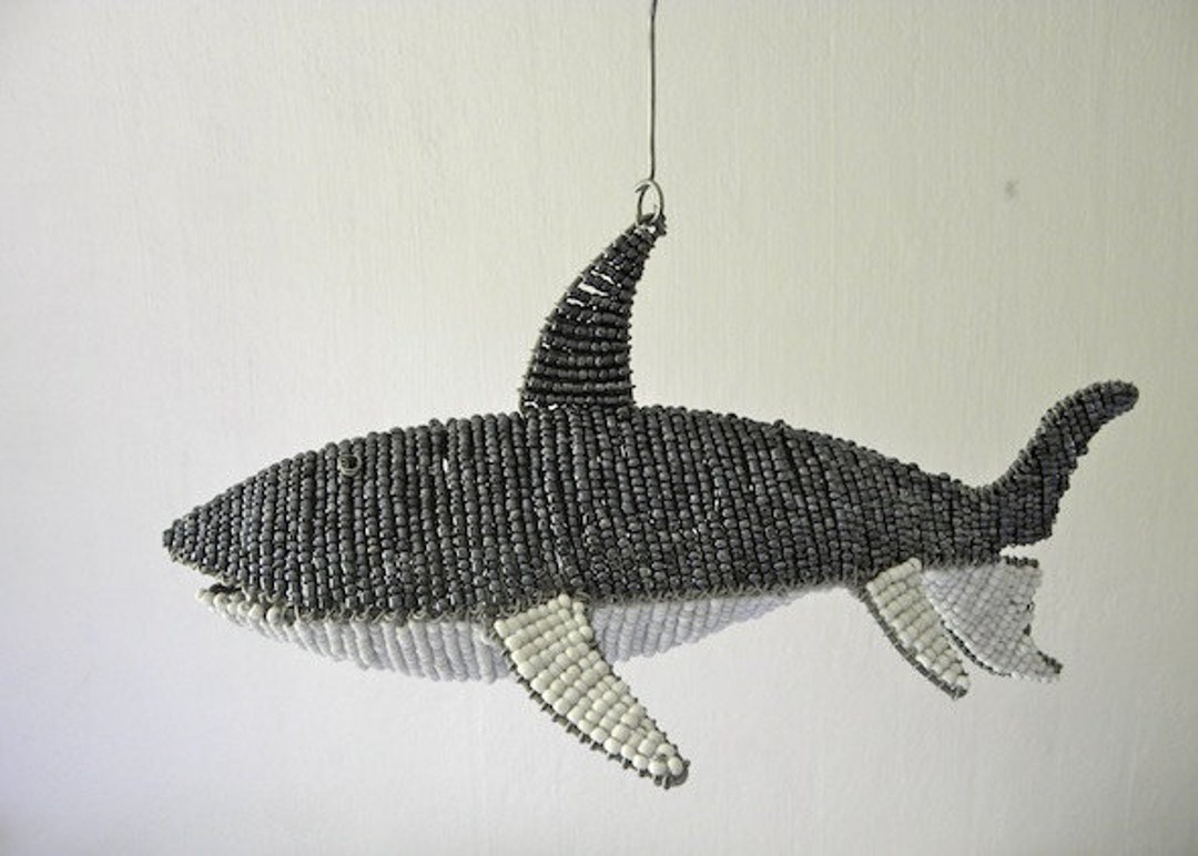 African Beaded Wire Animal - SHARK - Great White - Etsy