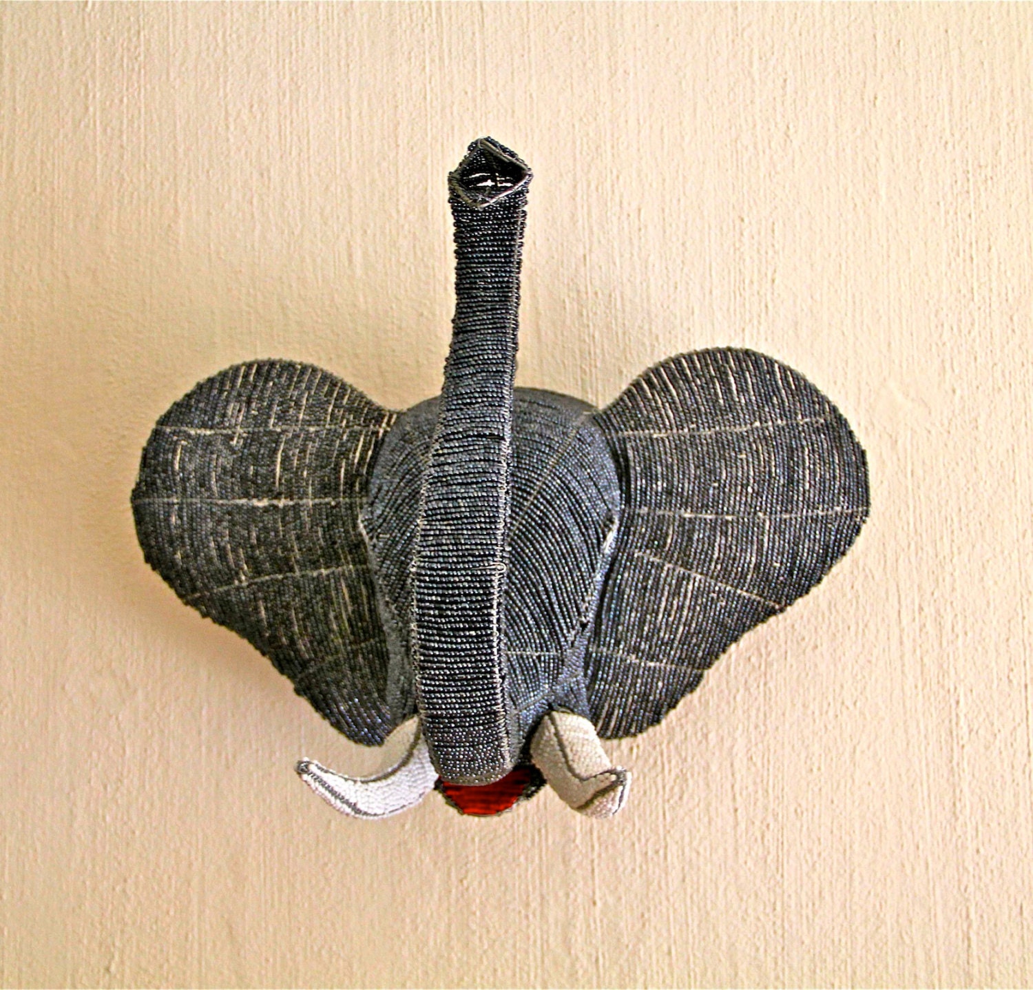 African Beaded Wire Animal Sculpture - ELEPHANT HEAD - Etsy