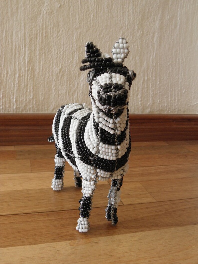 African Beaded Wire Animal Sculpture ZEBRA MEDIUM SMALL | Etsy