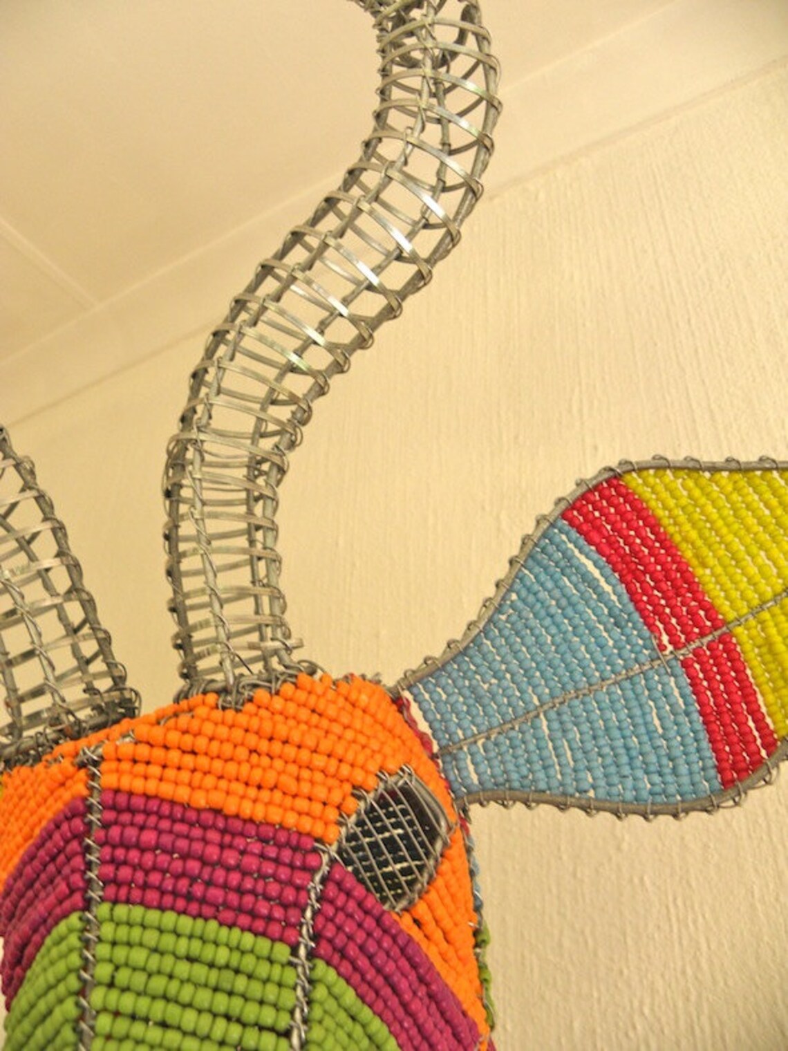 African Beaded Wire Animal Sculpture KUDU ANTELOPE Head - Etsy