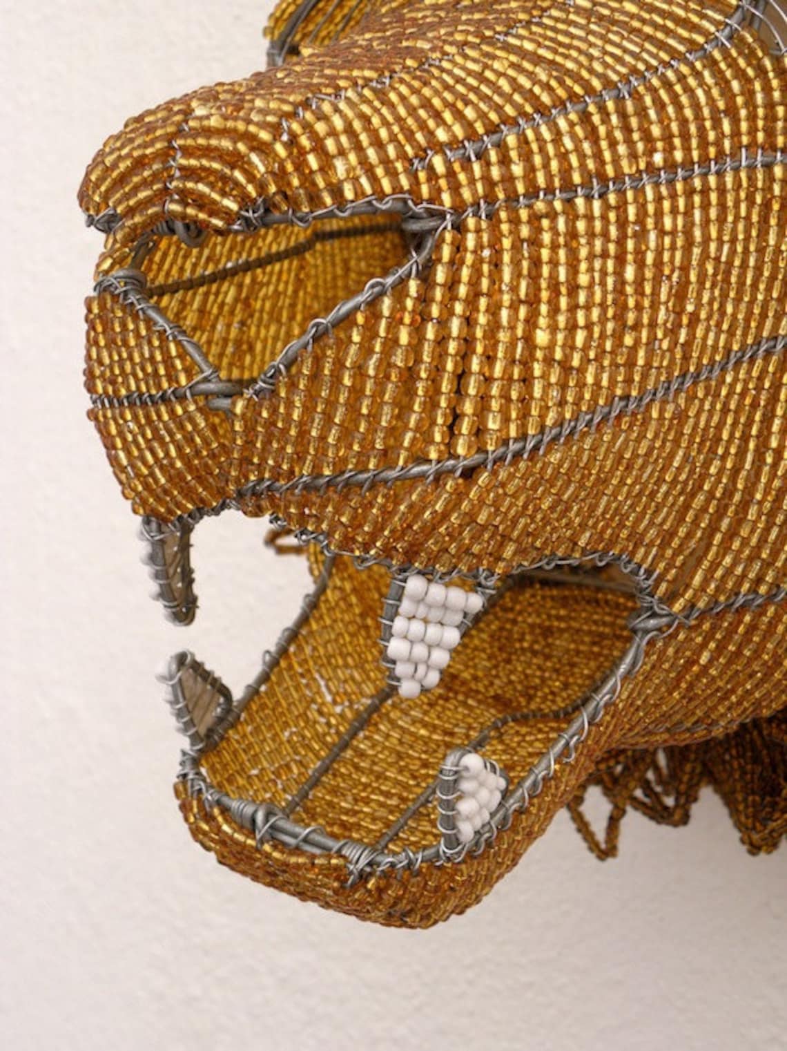 African Beaded Wire Animal Sculpture LION HEAD - Etsy