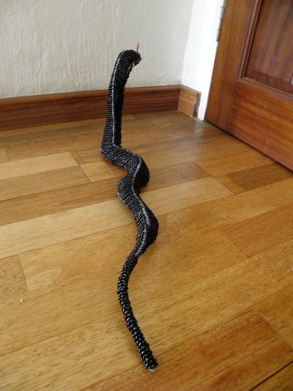 African Beaded Wire Animal Sculpture SNAKE Black Mamba - Etsy