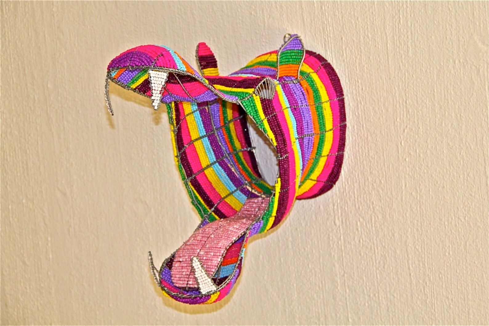African Beaded Wire Animal Sculpture - HIPPO HEAD - Rainbow - Etsy