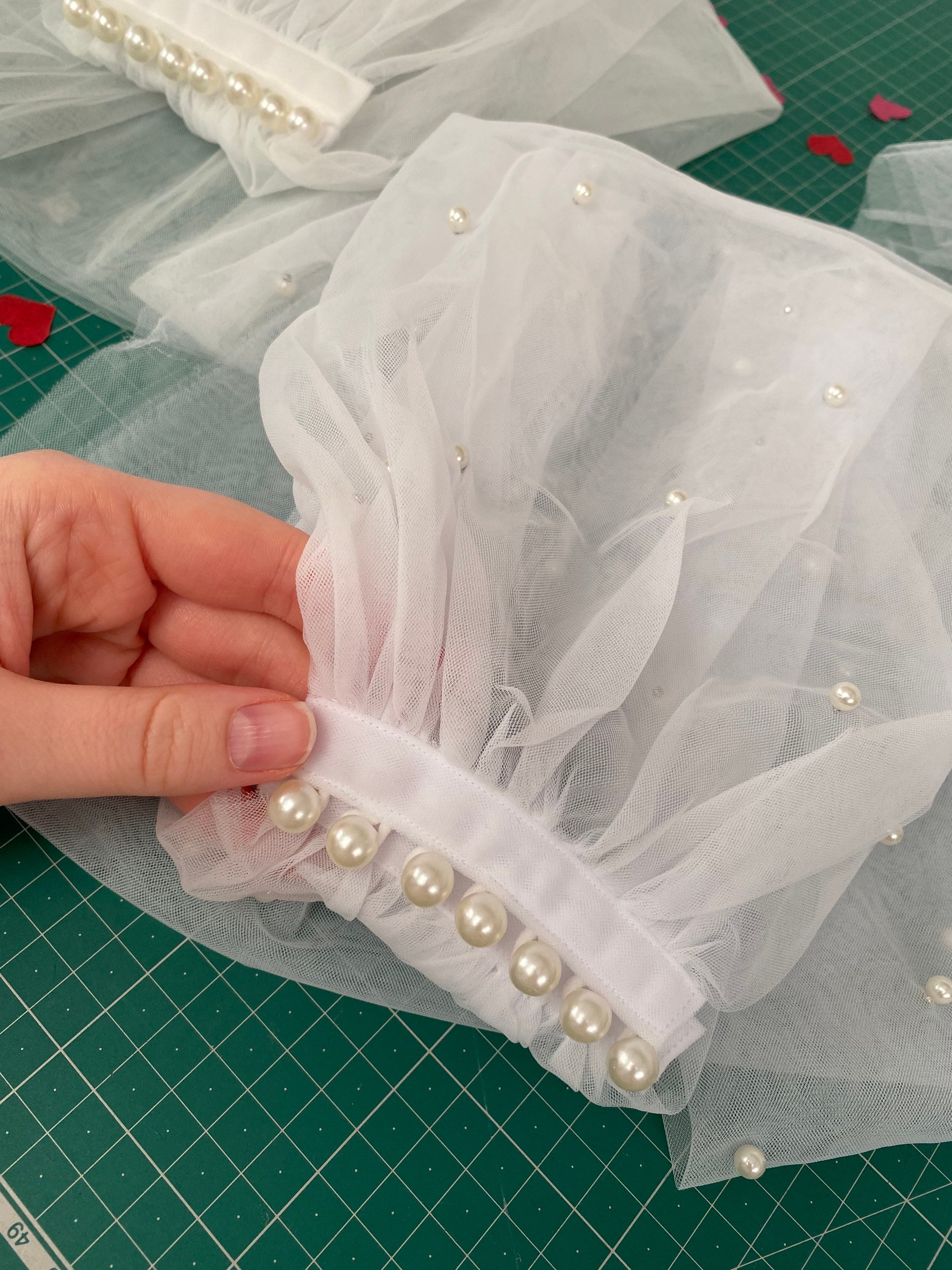 Off the Shoulder Tulle Bridal White Wrap Mesh Pearls Wedding - Etsy UK