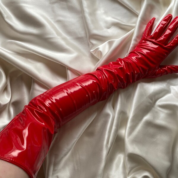 Red Leather Gloves - Etsy