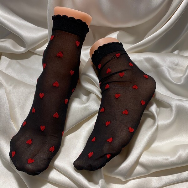 Red Heel Socks - Etsy