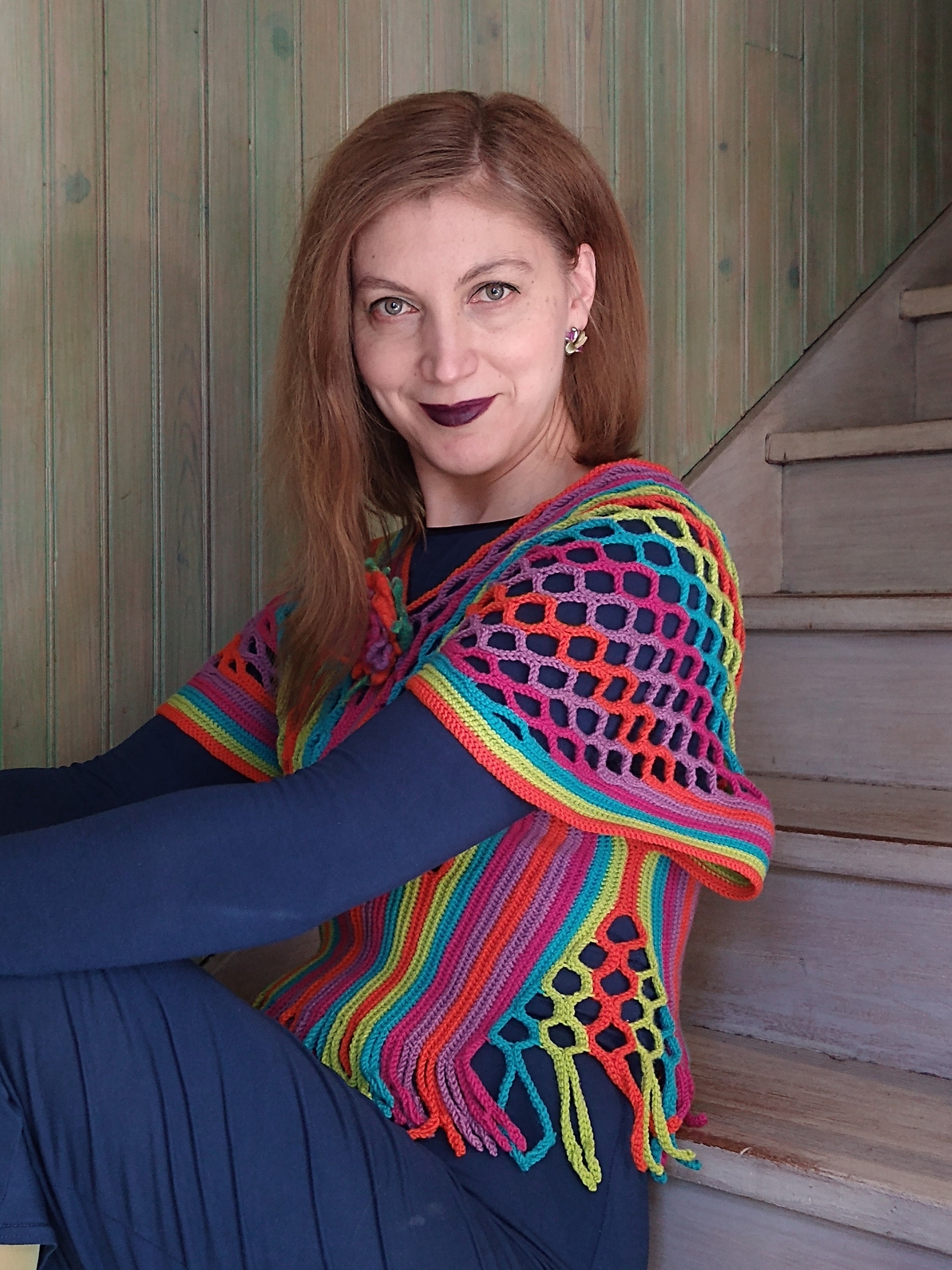 CROCHET PATTERN: Multicolor Crochet Top With Felt Flower for Women - Etsy