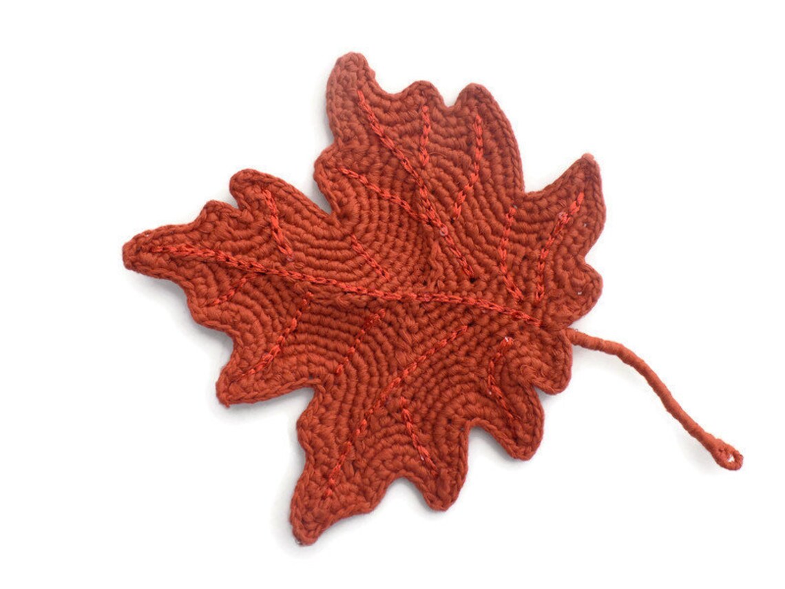 CROCHET PATTERN Crocheted Maple Leaf for Decor | Etsy